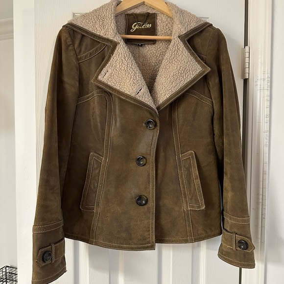 Guess | Jackets & Coats | Vintage Guess Olive Green Suede Lined Jacket ...